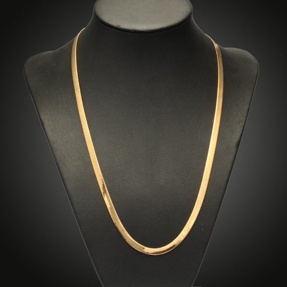 Jewelry | Deluxe Flat Necklace Gold Plated | Poshmark